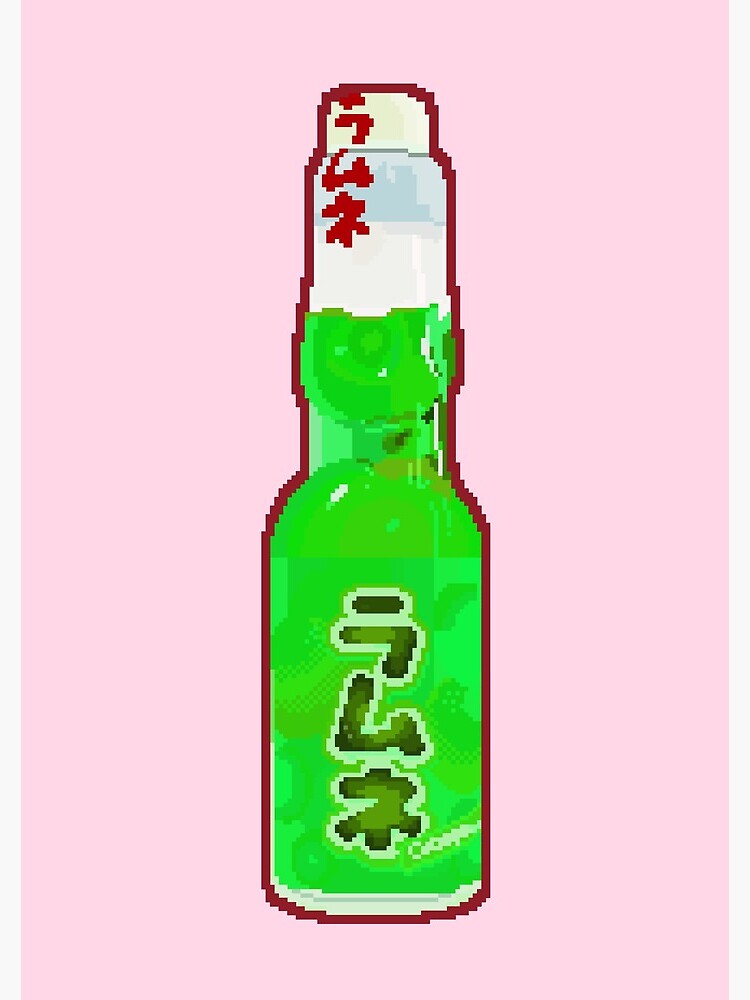 "Aesthetic melon ramune Japanese soda pixel art" Spiral Notebook for ...