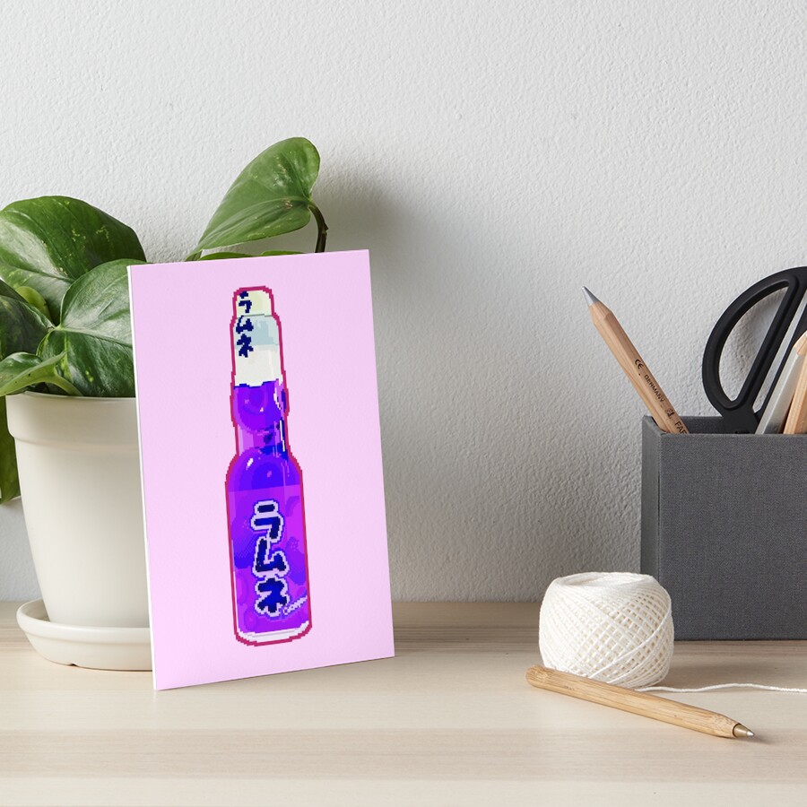 "Aesthetic grape ramune Japanese soda pixel art" Art Board Print by ...