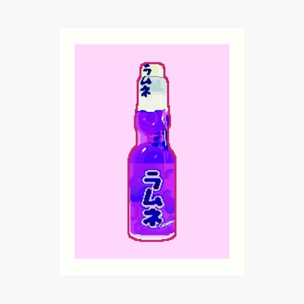 "Aesthetic grape ramune Japanese soda pixel art" Art Print for Sale by ...