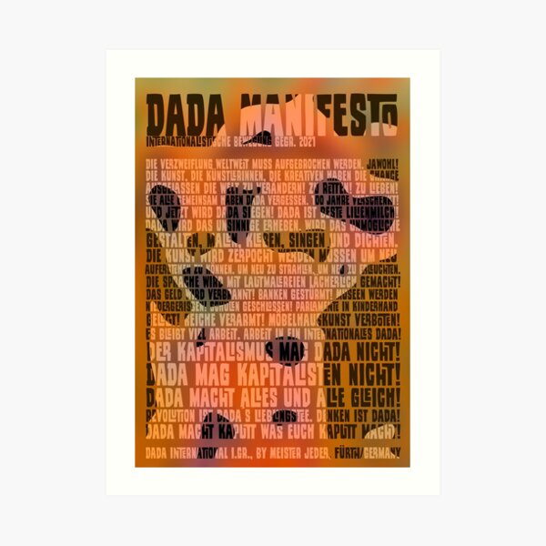 "DaDA Manifesto colored poster II" Art Print by MeisterJeder | Redbubble