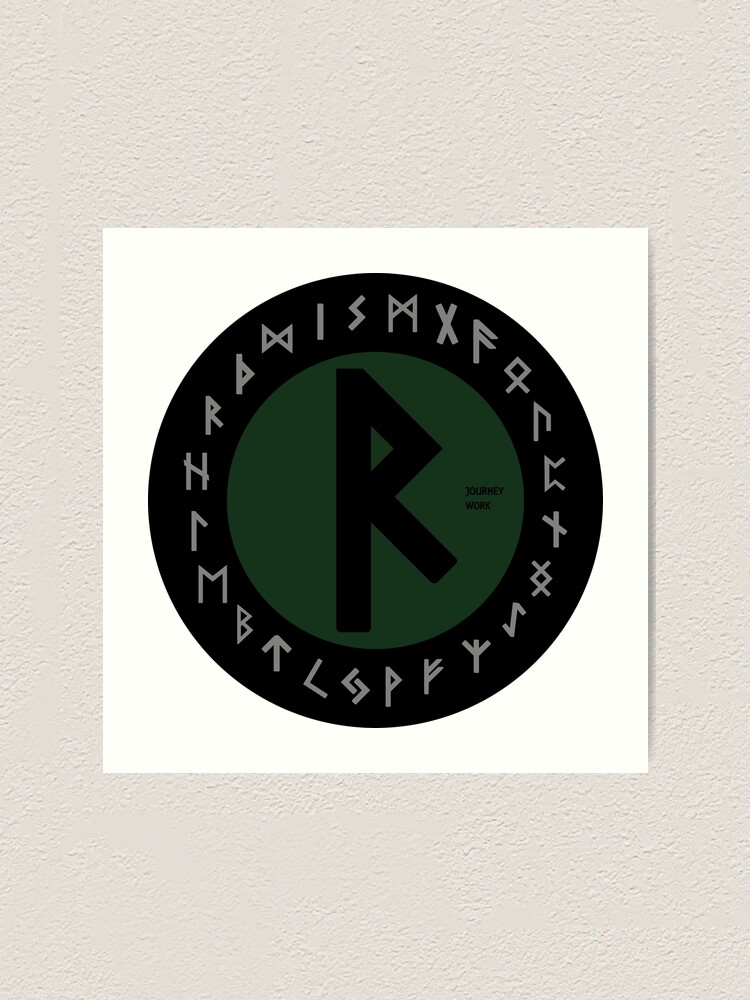 "Green Raidho Elder Futhark | Viking Rune Symbol" Art Print for Sale by ...