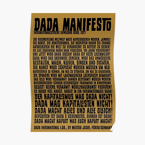 "DaDA Manifesto wrapping paper" Poster by MeisterJeder | Redbubble