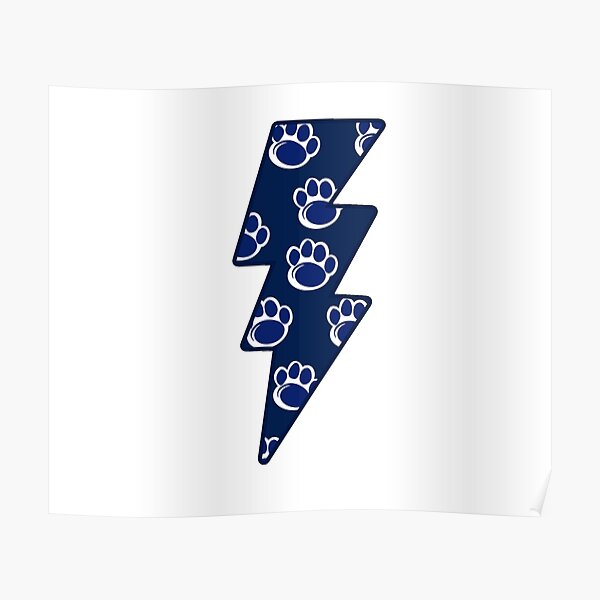 "Lightning Bolt paw print blue" Poster for Sale by samiiodice | Redbubble