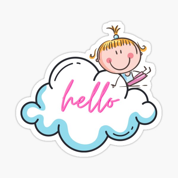 "Hello Cloud" Sticker for Sale by TeprobanDisign | Redbubble
