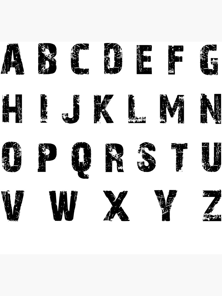 "english alphabets black font letters A to Z " Art Print by DocteurTop ...