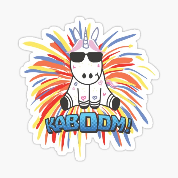 "Unicorn goes kaboom" Sticker for Sale by Kidzz | Redbubble