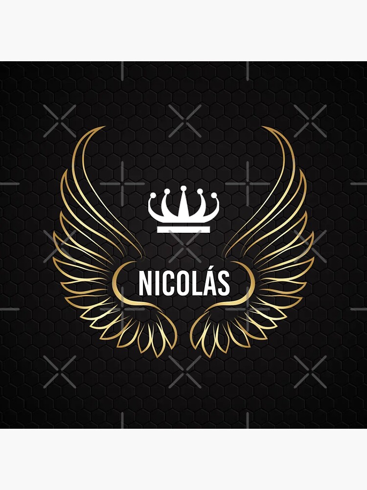 "Winged names crowned Nicolas in black" Poster for Sale by LUUBARRRTS ...