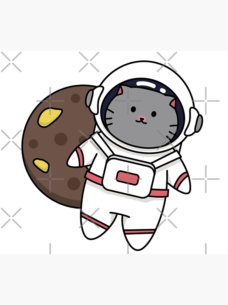 "Fat cat astronaut in space" Poster for Sale by nuttapongvip | Redbubble