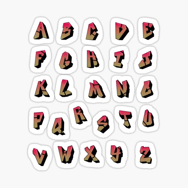 "Graffiti Alphabet Stickerpack - Red" Sticker for Sale by RokoDraws ...