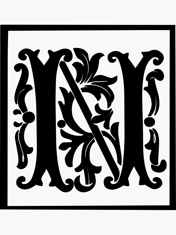 "ORNAMENTAL MEDIEVAL GOTHIC LETTER N" Sticker by Gothic-letters | Redbubble