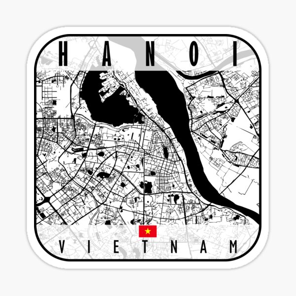 "HANOI MAP VIETNAM" Sticker for Sale by hatimelhag | Redbubble