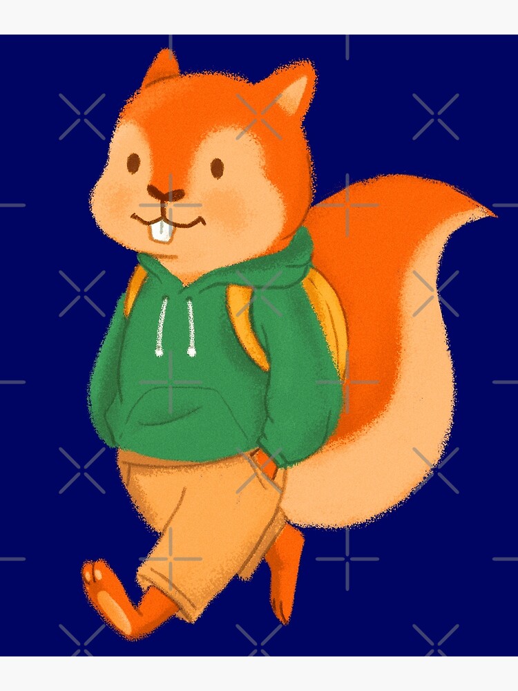 "Happy Cute Back to School Little Walking Squirrel" Poster for Sale by ...