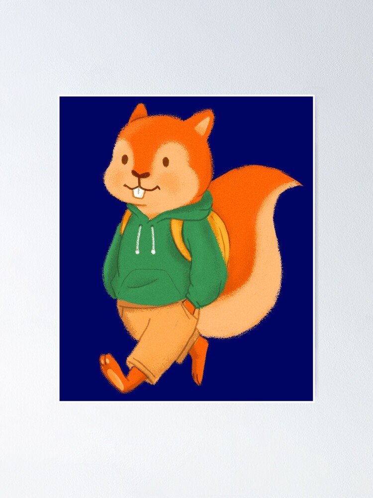 "Happy Cute Back to School Little Walking Squirrel" Poster for Sale by ...