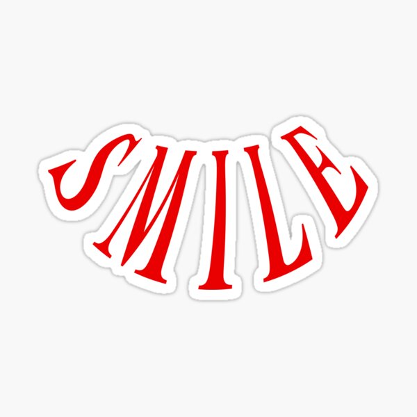 "RED SMILE LETTERS LIPS LOGO" Sticker by RTWBArt | Redbubble