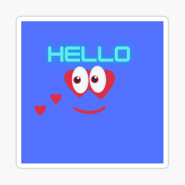 "Funny Hello design" Sticker for Sale by DigittoStore | Redbubble
