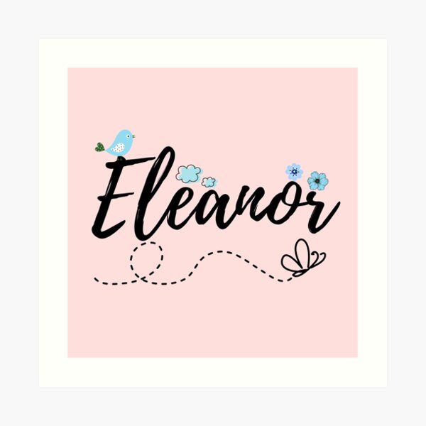 "Eleanor Name Baby Child Girl Pretty Flowers | Name Design Pink Blue ...