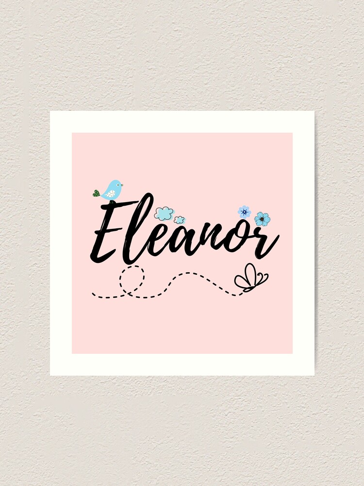 "Eleanor Name Baby Child Girl Pretty Flowers | Name Design Pink Blue ...