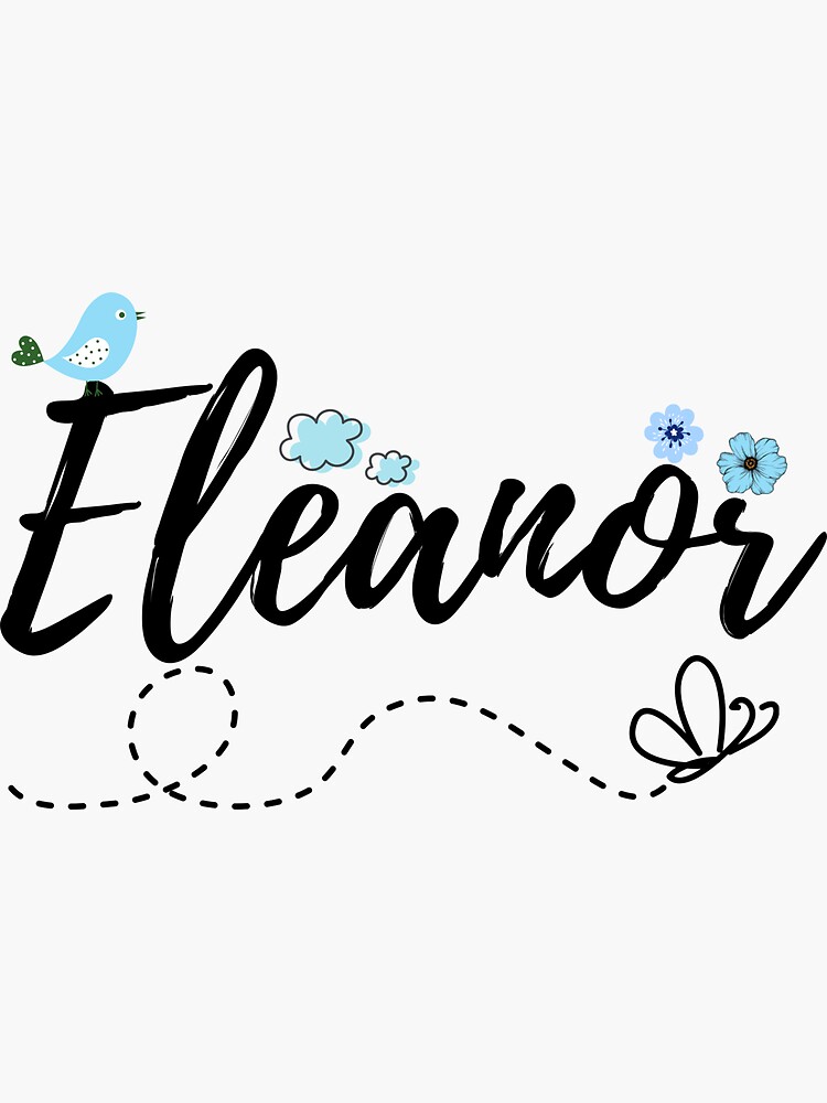 "Eleanor Name Baby Child Girl Pretty Flowers | Name Design Pink Blue ...