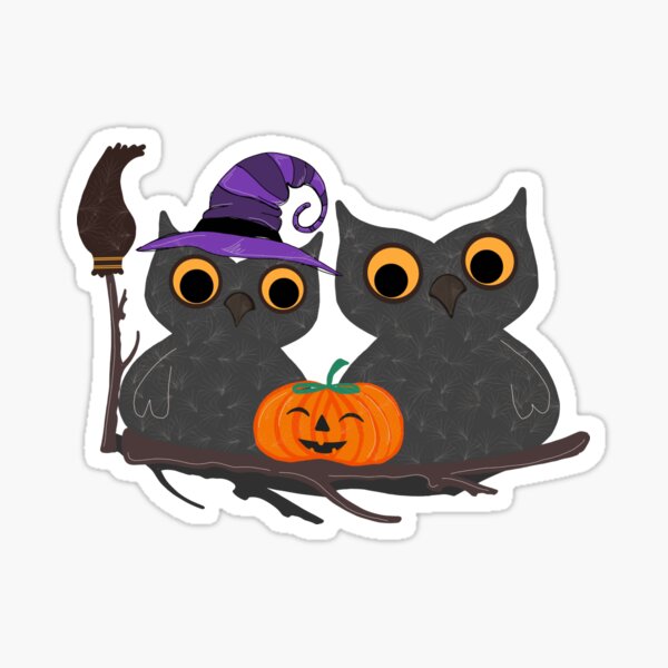 "Happy Halloween Night Owl" Sticker for Sale by wBeautifulSouls | Redbubble