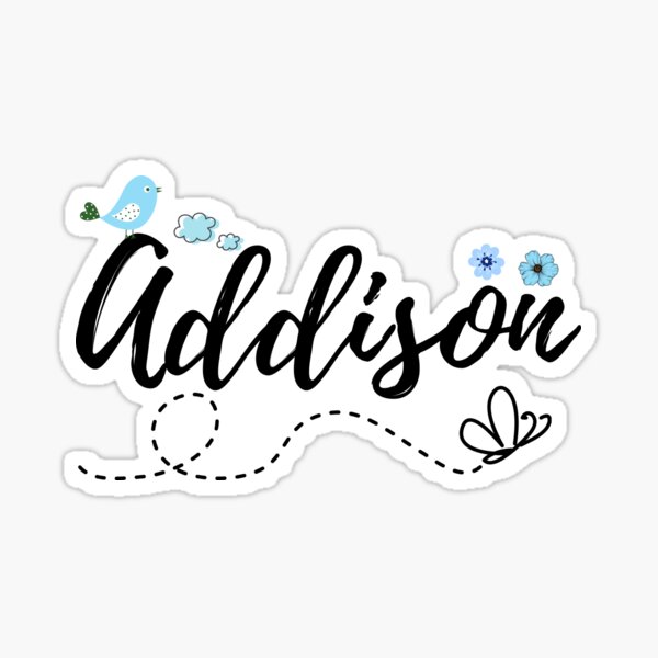 "Addison Name Baby Child Girl Pretty Flowers | Name Design Pink Blue ...