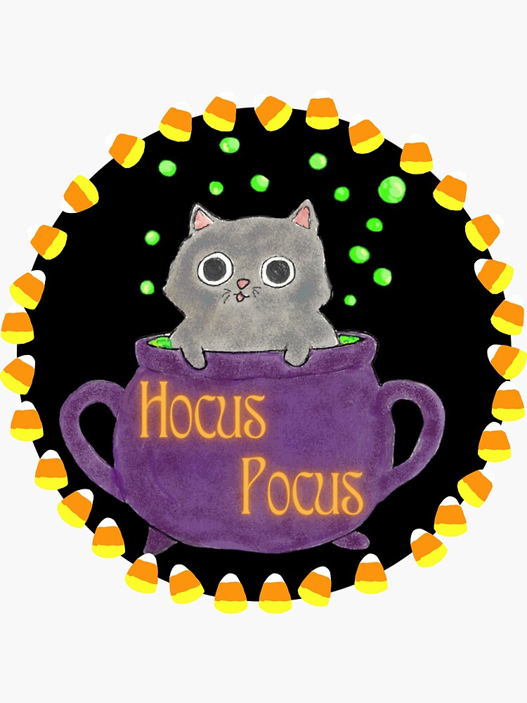 Pegatina «Gato Hocus Pocus en Caldero» de TiffyMichelley | Redbubble