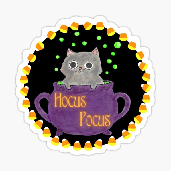 Pegatina «Gato Hocus Pocus en Caldero» de TiffyMichelley | Redbubble