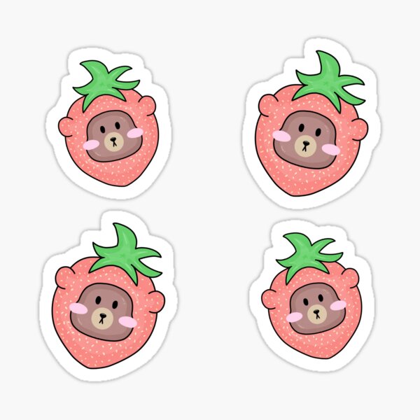 "Strawbearry (Strawberry Bear) Sticker Set" Sticker for Sale by ...