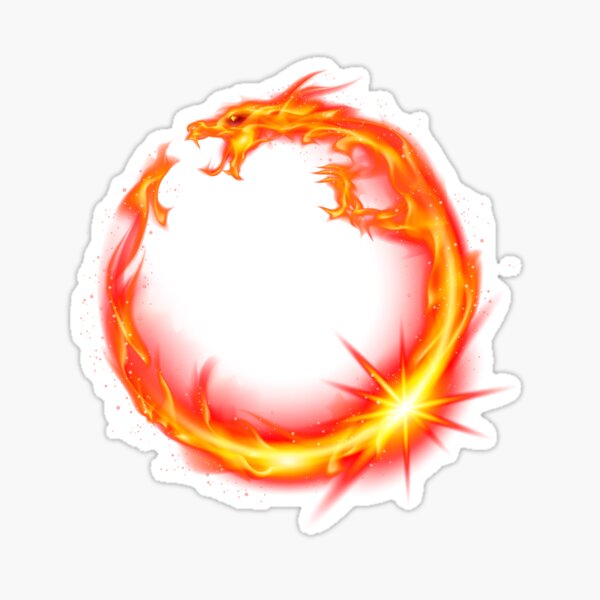 " Fire Dragon Circle Black" Sticker for Sale by K-I-T-H | Redbubble