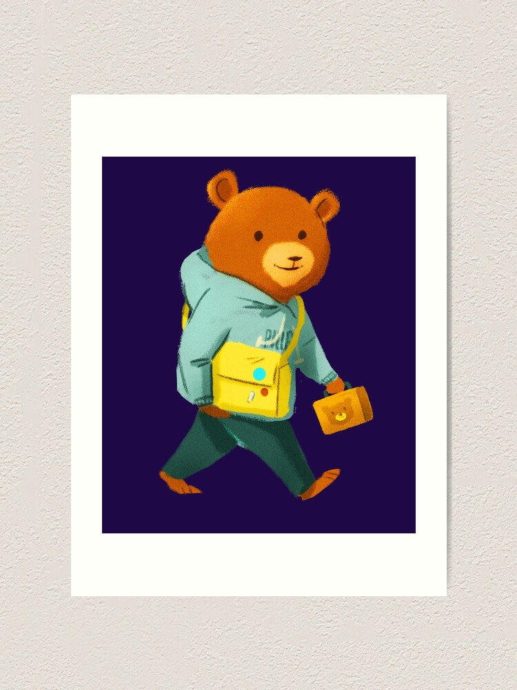 "Happy Funny Back to School Cute Little Bear with His Cute School Bag ...