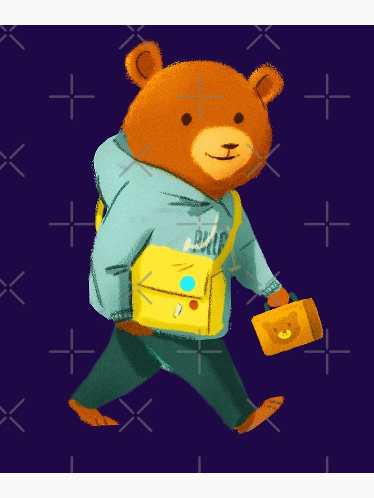 "Happy Funny Back to School Cute Little Bear with His Cute School Bag ...