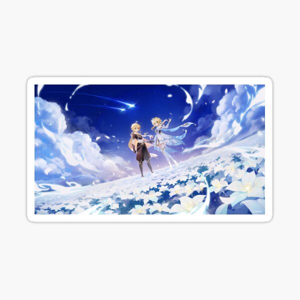 "Genshin Impact Aether & Lumine" Sticker for Sale by milkuvvay | Redbubble