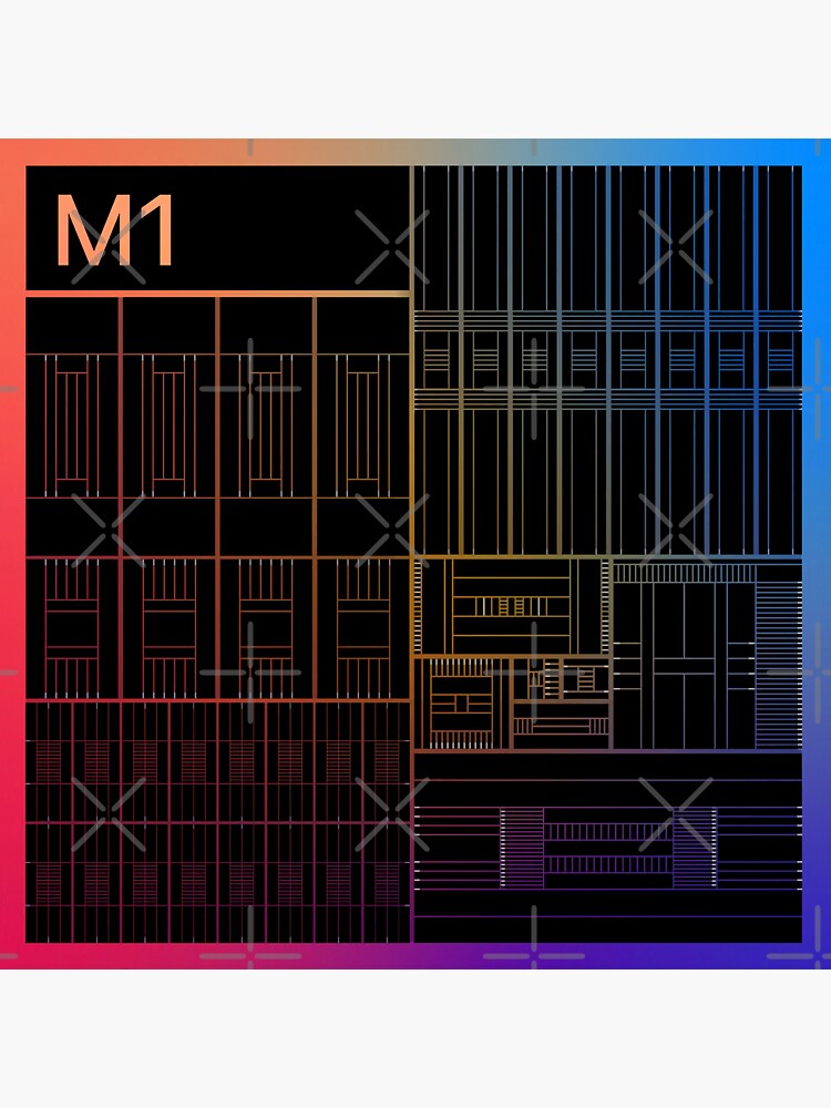 "Apple M1 Die" Sticker for Sale by ThunderRuler | Redbubble