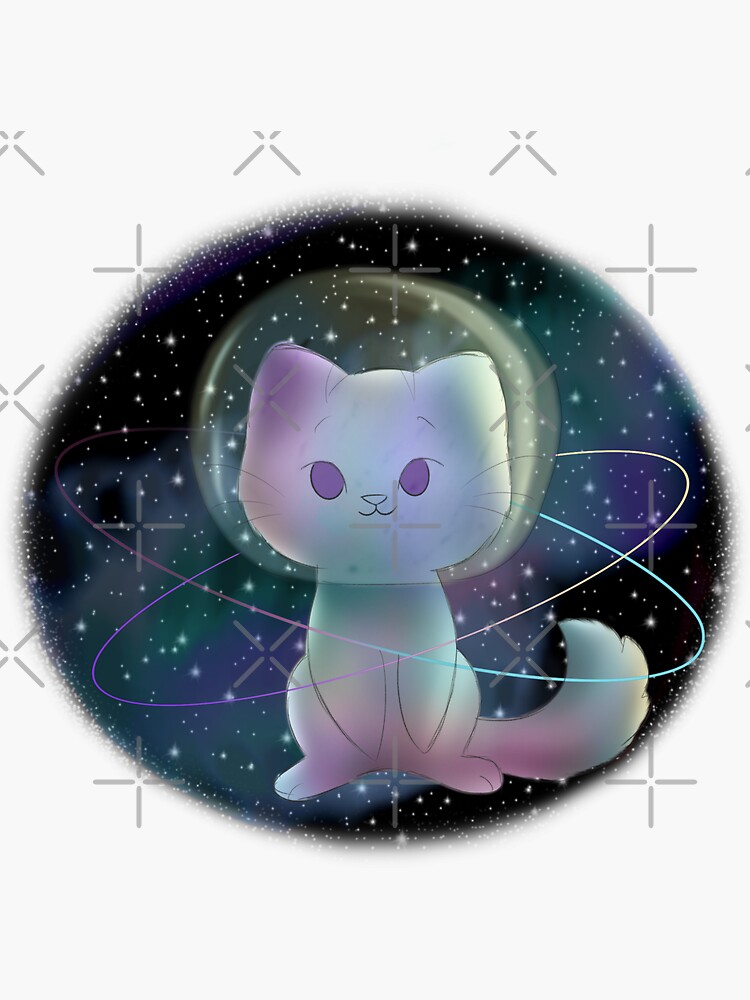 "Space Kitty" Sticker for Sale by Pineappleopolis | Redbubble