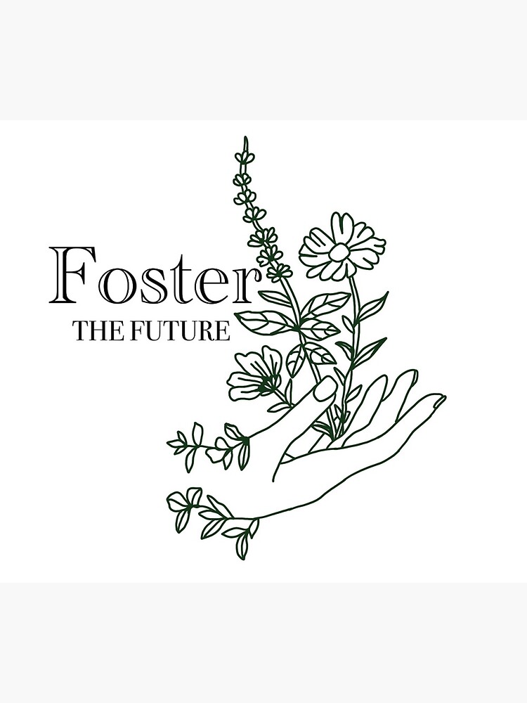 "Hand with Flowers Foster The Future Logo Sticker" Art Print for Sale ...
