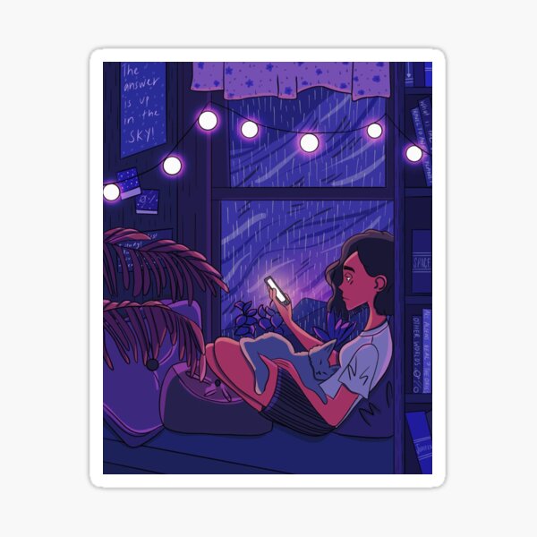 "Lofi Art - Lofi Night" Sticker for Sale by BakaGaijin | Redbubble