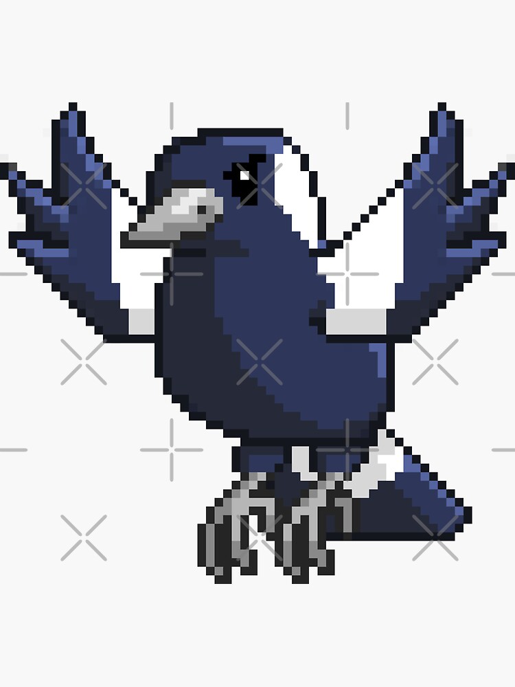 "Pixel Magpie" Sticker for Sale by jessiollyolive | Redbubble