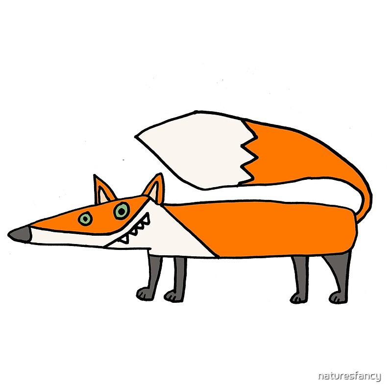 "Funky Cool Red Fox Cartoon" by naturesfancy | Redbubble