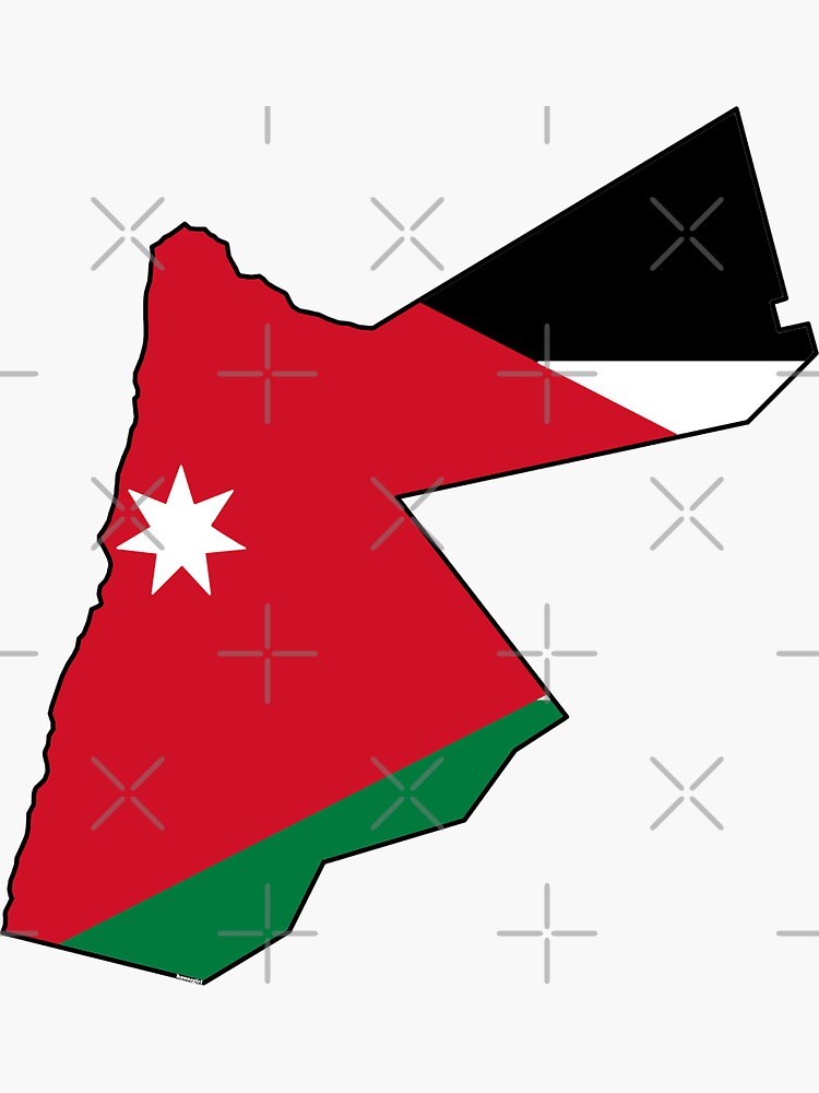 "Jordan Map With Jordanian Flag" Sticker for Sale by Havocgirl | Redbubble