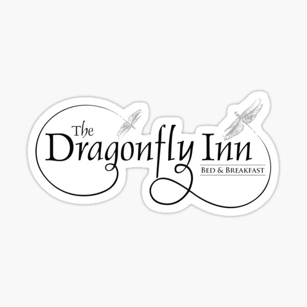 "Dragon fly Inn Look Alike Logo" Sticker for Sale by IndigoHopkins ...