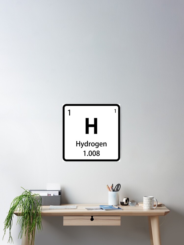 "Black Hydrogen Element Tile - Periodic Table" Poster for Sale by ...