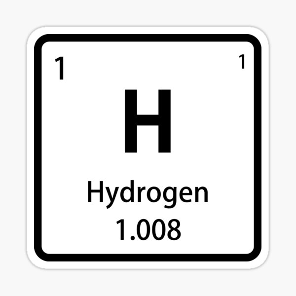 "Black Hydrogen Element Tile - Periodic Table" Sticker for Sale by ...