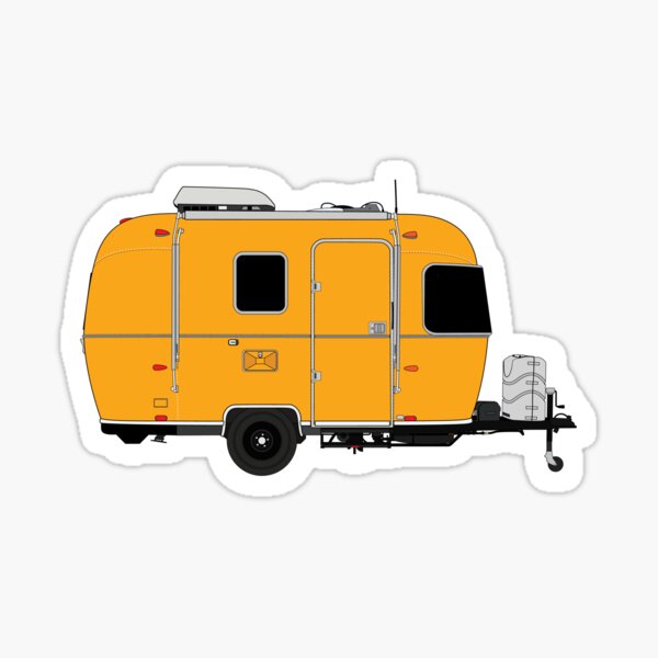 "Orange Camper Trailer Sticker" Sticker for Sale by NPolandDesigns ...