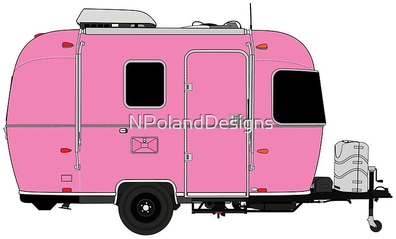 "Pink Camper Trailer Sticker" by NPolandDesigns | Redbubble