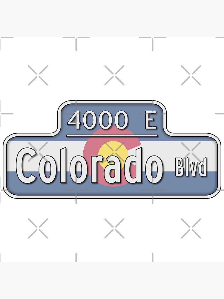 "Colorado Blvd Street Sign - Denver - Colorado State Flag" Photographic ...