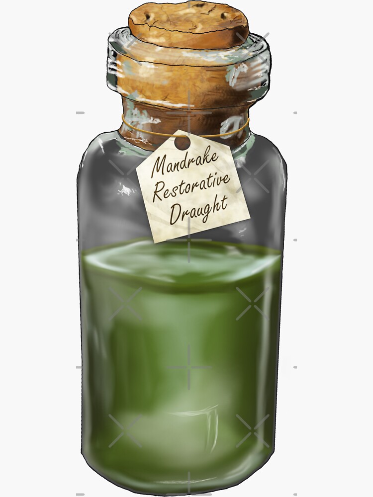 "Mandrake Restorative Draught" Sticker for Sale by drawnexplore | Redbubble