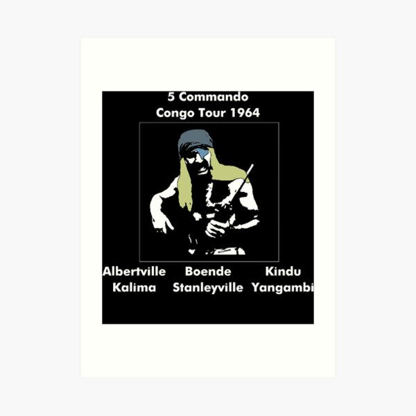 "5 Commando Congo Tour 1964" Art Print by Commando80s | Redbubble