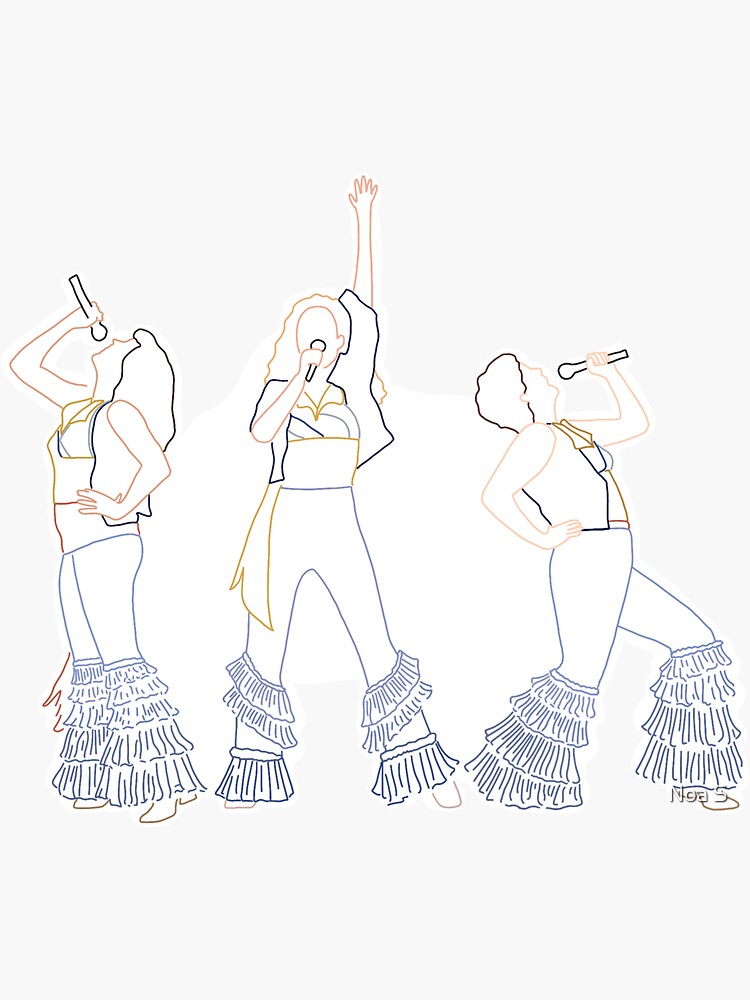 "Donna and the Dynamos Outline" Sticker for Sale by Noa S | Redbubble