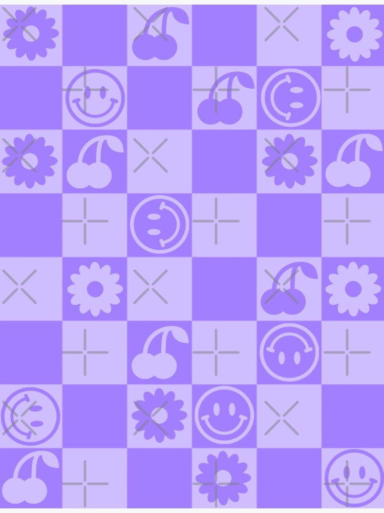 "HAPPY CHECKERS - lavender" Sticker for Sale by juliasantos5 | Redbubble