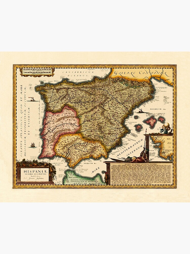 "Map Of Spain 1650" Photographic Print for Sale by mollyfare | Redbubble