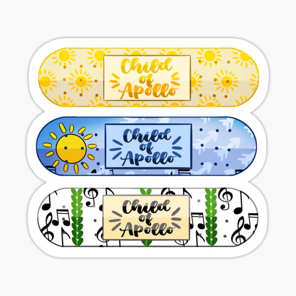 "Percy Jackson - Child of Apollo" Sticker by babyimfull | Redbubble